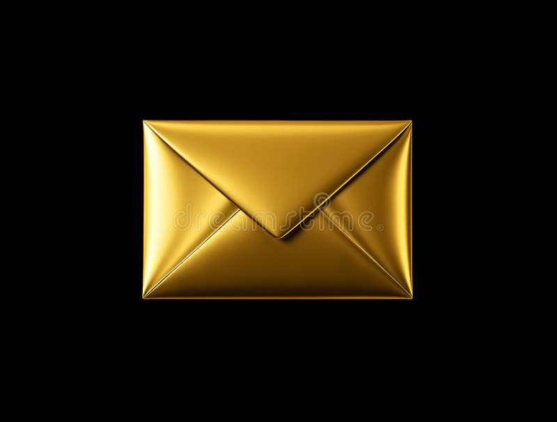 Elegant Golden Envelope on Black Background Representing Luxury and ...