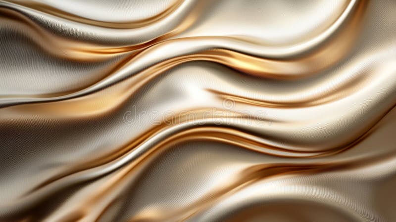 Elegant Golden Fabric Draped in Soft Waves Stock Illustration ...