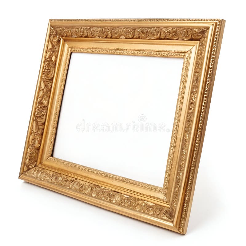 Elegant Golden Frame Isolated on White Background Stock Illustration ...