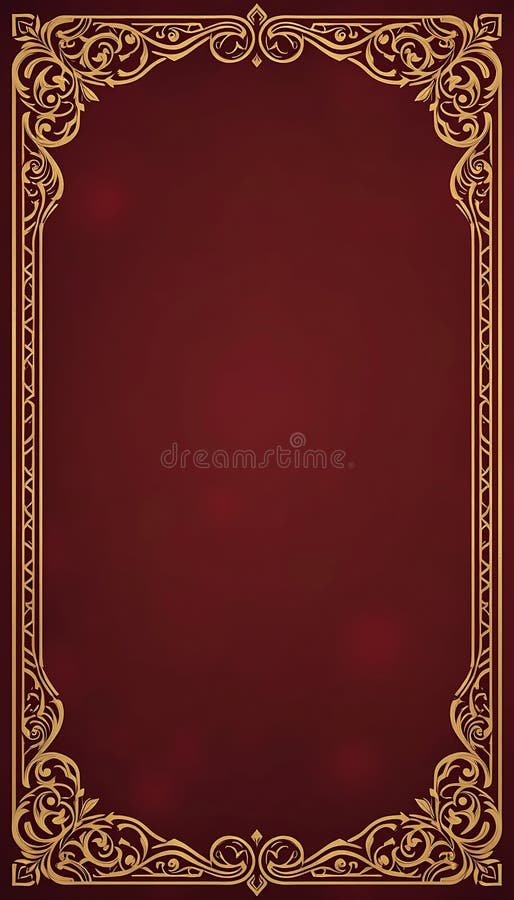 Elegant Golden Frame on Maroon Background for Certificates and ...