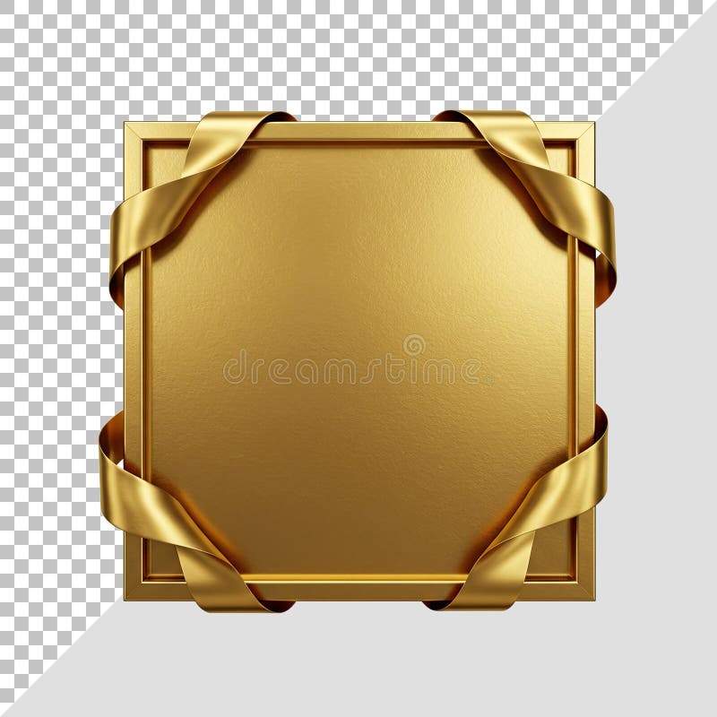 Elegant Golden Frame with Ribbon, Luxury Design Element, Mockup ...