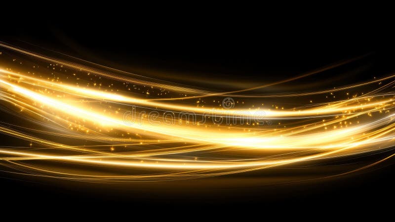 Elegant Golden Light Trails Create a Mesmerizing Effect, Suggesting ...