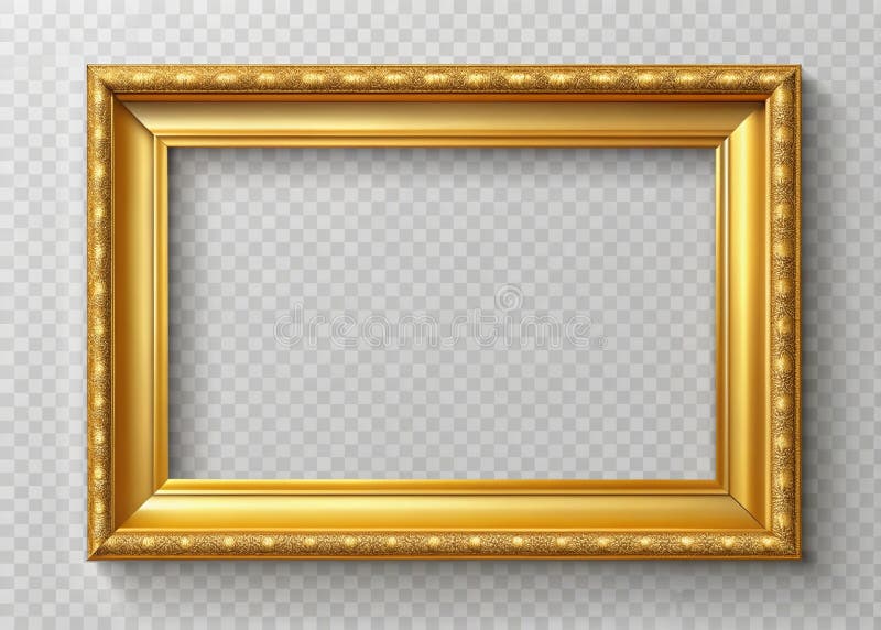 Elegant 169 Golden Rectangle Frame PNG Premium Gold Border for Stunning ...