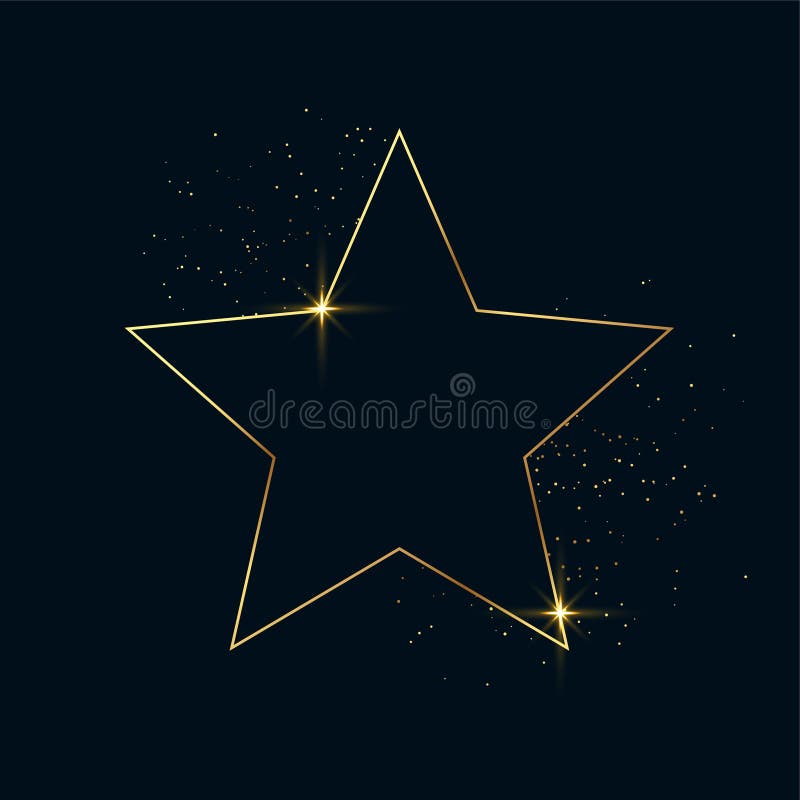 Elegant Golden and Shiny Star Frame Design Stock Vector - Illustration ...