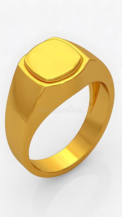 Elegant Golden Signet Ring Design Stock Illustration - Illustration of ...