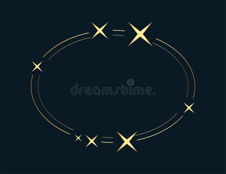Elegant Golden Twinkle Starry Oval Frame with Blank Space Stock Vector ...