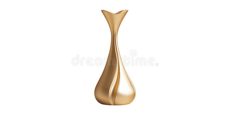 Elegant Golden Vase Isolated on Transparent Background Stock Image ...