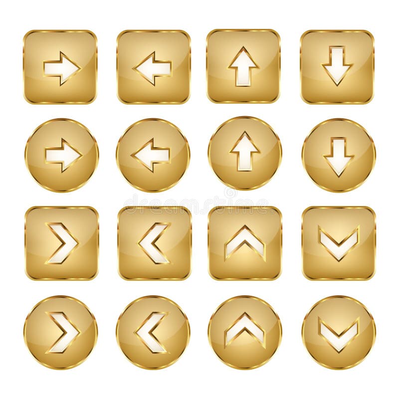Elegant Gold Buttons Stock Illustrations – 421 Elegant Gold Buttons ...