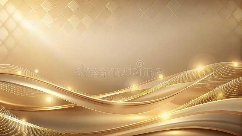 Elegant Golden Waves Abstract Background Design with Subtle Diamond ...