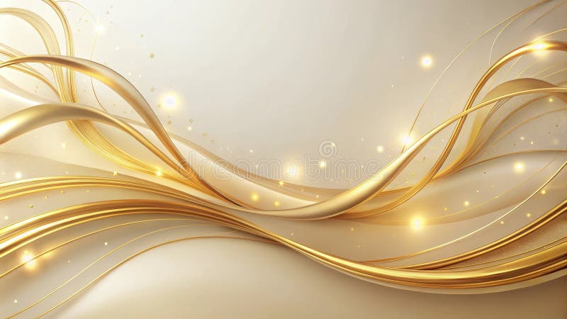 Elegant Golden Waves with Sparkling Lights and Subtle Shimmering ...
