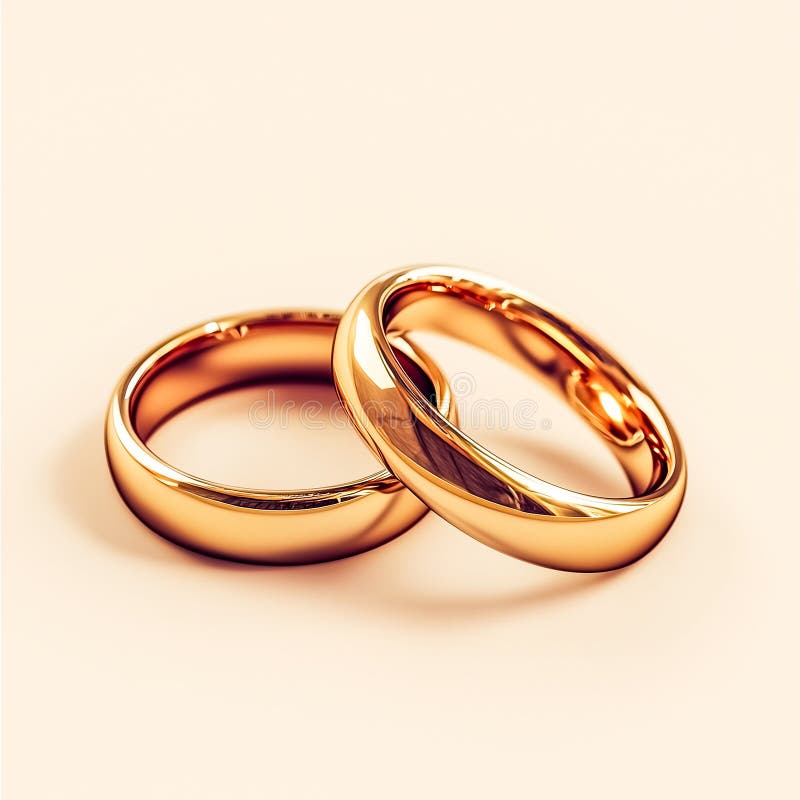 Elegant Golden Wedding Rings Symbolizing Love and Commitment Stock ...