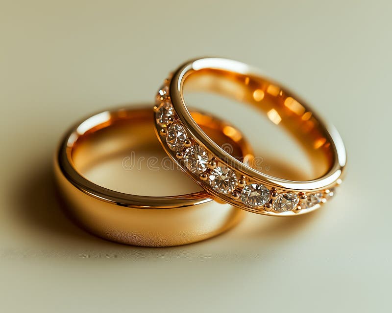 Elegant Golden Wedding Rings, Symbolizing Love and Commitment ...