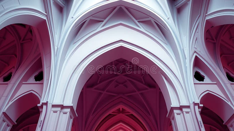 Elegant Gothic Architecture: Abstract View of Arches and Vaults with ...