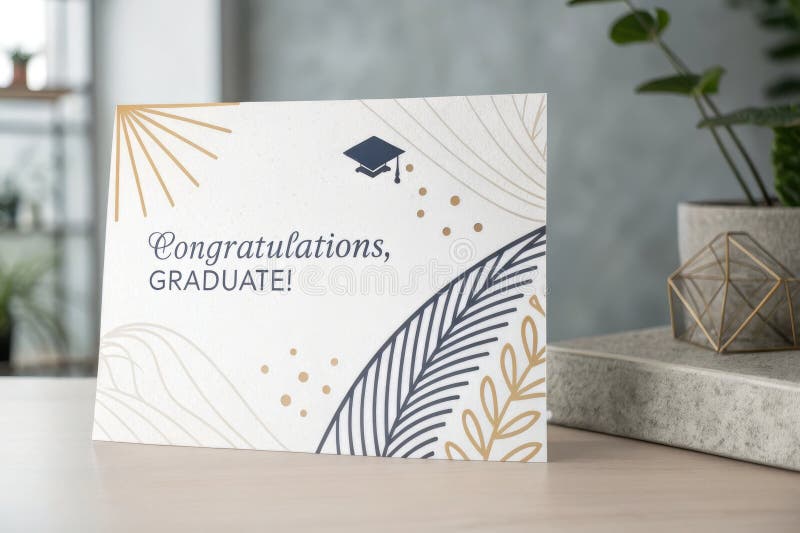 Elegant Graduation Card with Geometric Patterns and Congratulations ...