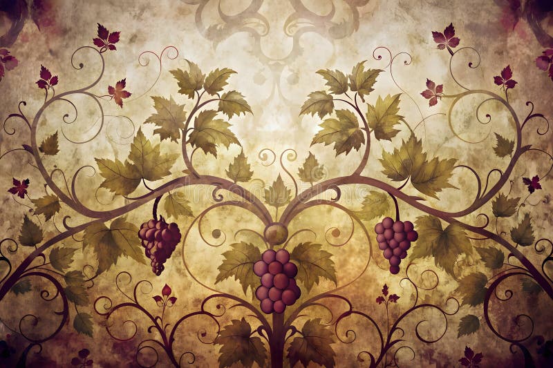 Elegant Grape Vine Illustrations Intricate Nature Inspired Design ...