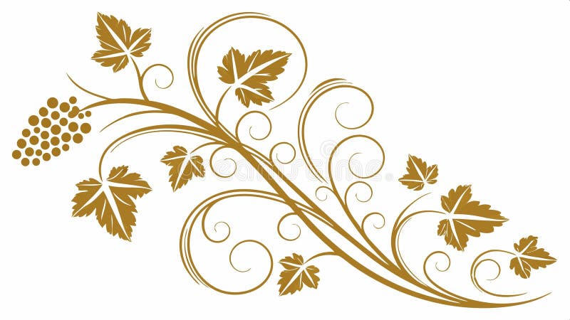 Elegant Grapevine Flourish Decorative Element Illustration Vector ...