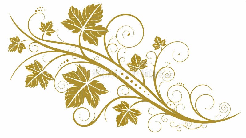 Elegant Grapevine Flourish Decorative Vector Element Illustration ...