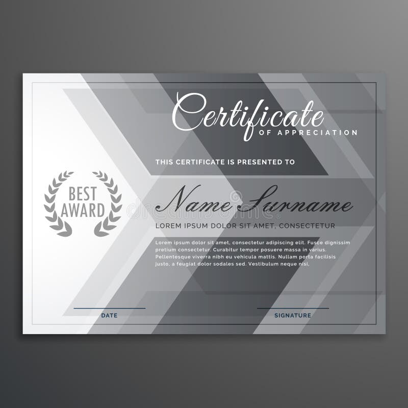 Elegant Gray Certificate Design Diploma Template Stock Vector ...