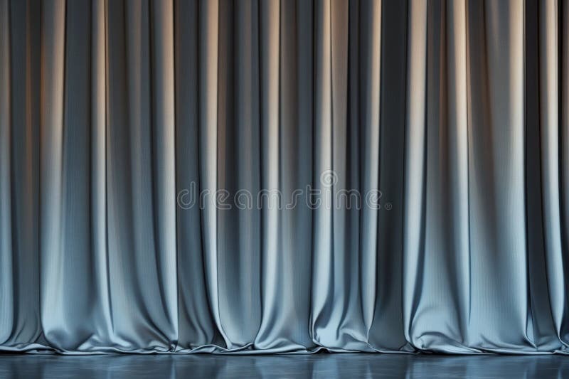 Elegant Gray Curtains Draping a Stage Ready for a Performance or ...