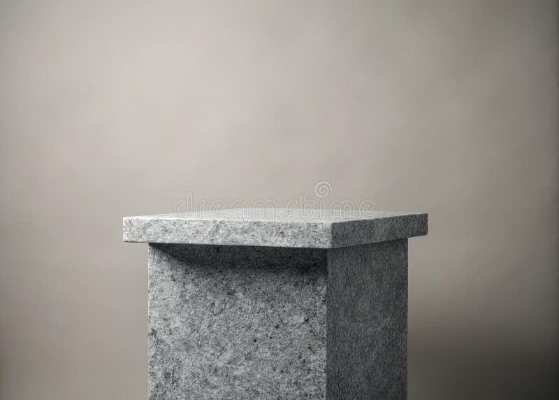 Elegant Gray Granite Pedestal Mockup Banner for Natural Design Projects ...