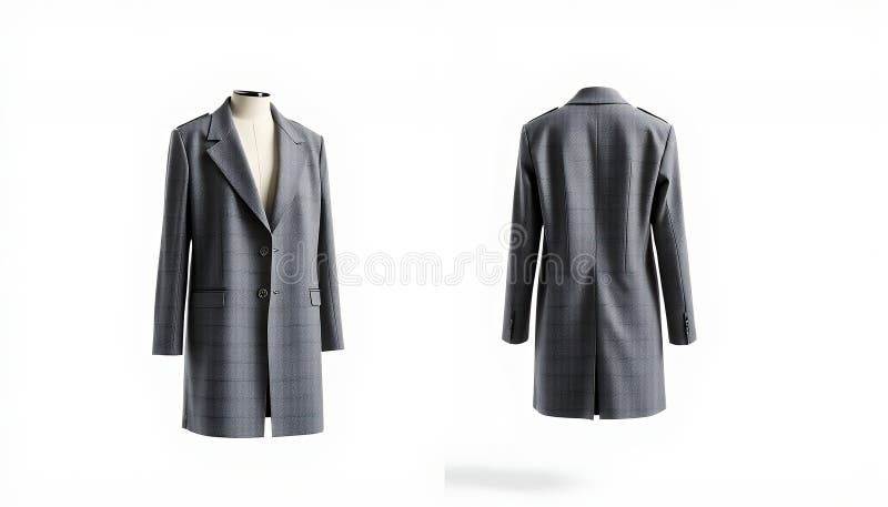 Elegant Gray Women S Blazer: Front and Back View Stock Illustration ...