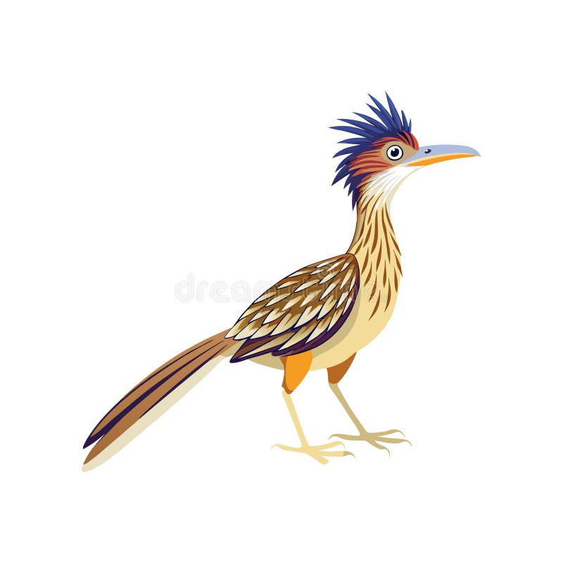 Elegant Greater Roadrunner Bird Vector Stock Image - Illustration of ...