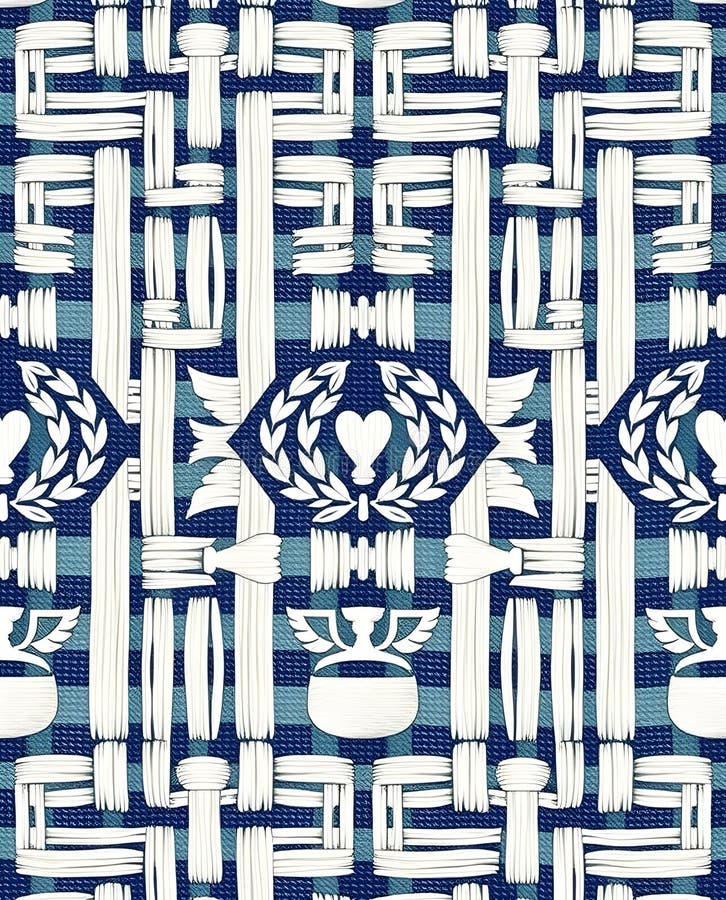 Greek Weaving with Meander, Laurel, Amphora, and Symmetry, Seamless ...