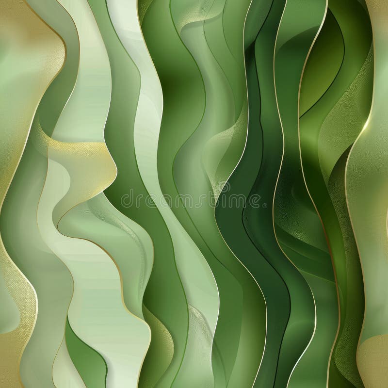 Elegant Green Abstract Patterns in Flowing Wave Design for Modern Decor ...
