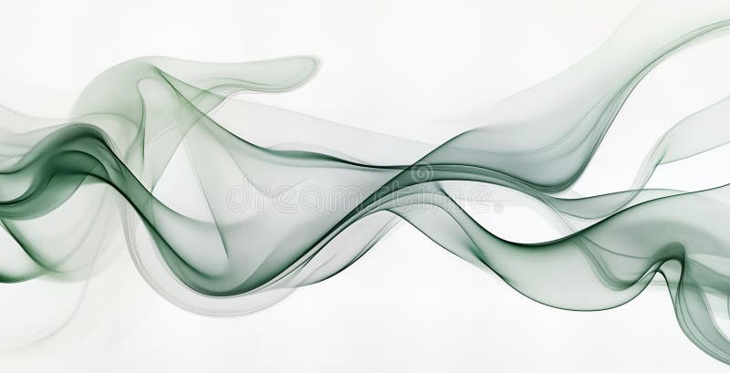 Elegant Green Abstract Waves on a Soft White Background Stock Photo ...