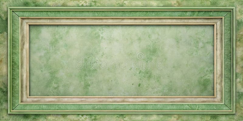 Elegant Green and Beige Rectangular Frame with Textured Background ...