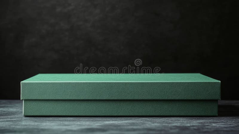 Elegant Green Box with Smooth Matte Texture Showcased Against a Black ...