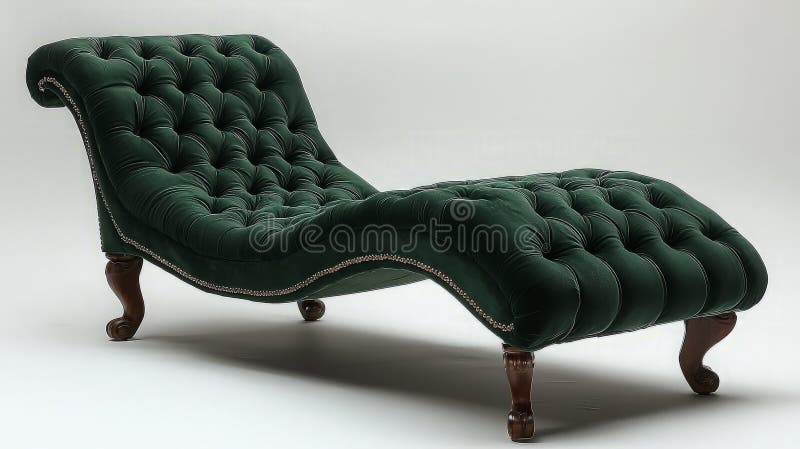 Elegant Green Chaise Lounge, Studio Shot, Relaxation Stock Image ...