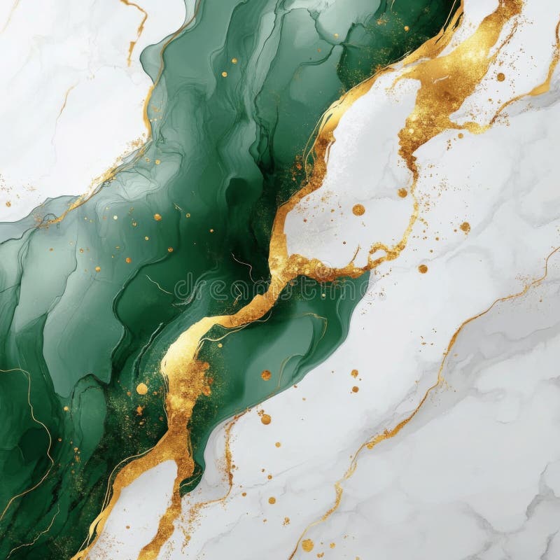 Elegant Green and Gold Marble Texture with Fluid Design Elements Stock ...