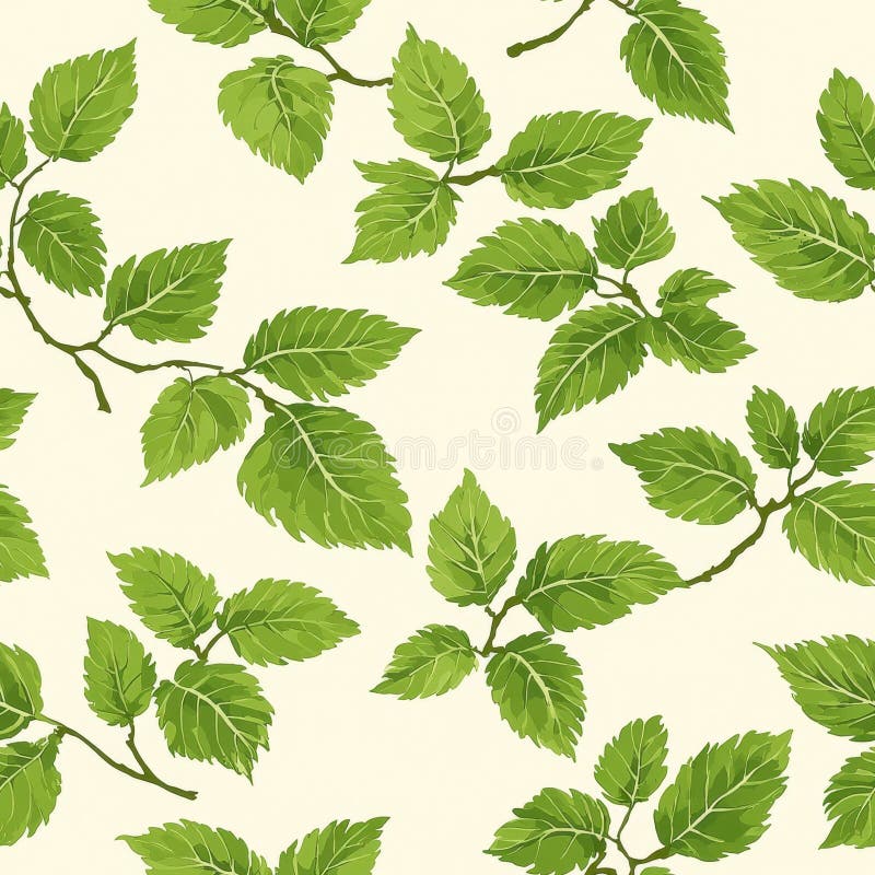 Elegant Green Leaf Pattern Creating a Fresh and Natural Atmosphere with ...