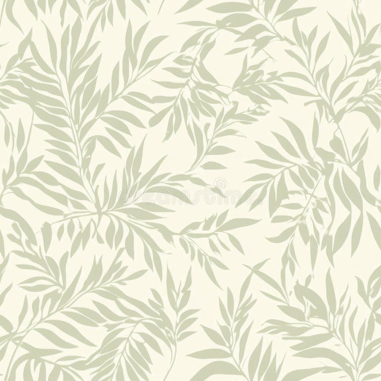Elegant Green Leaf Pattern on Light Background for Wallpaper or Fabric ...