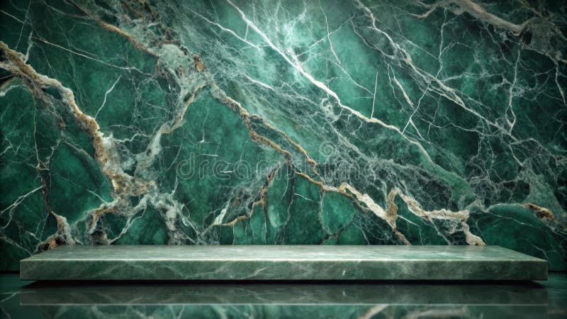 Elegant Green Marble Display Platform with Subtle Veining. Generative ...