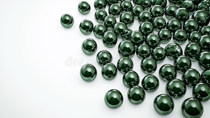Elegant Green Pearls on White Background. Generative AI Stock ...