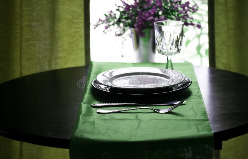Elegant Green Restaurant stock photo. Image of restaurant - 5517062