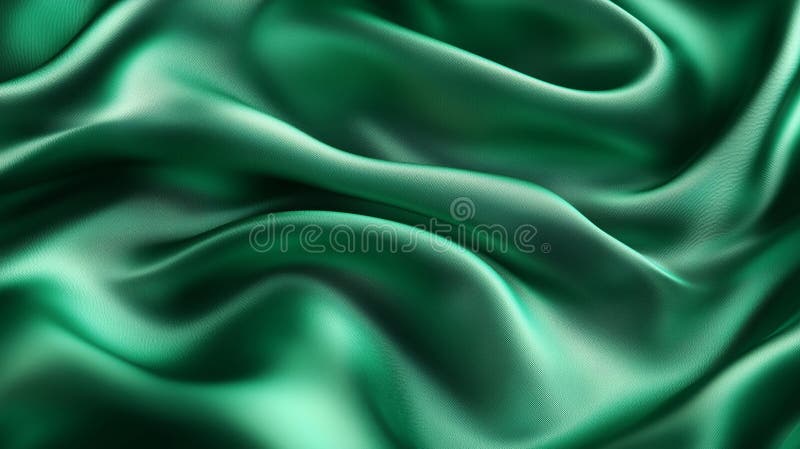 Elegant Green Silky Fabric Texture with Smooth Wave Patterns Stock ...