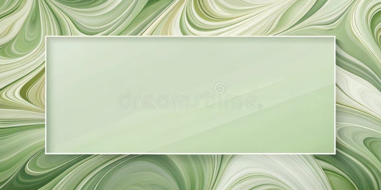 Elegant Green Swirl Background with a Central Rectangular Frame for ...