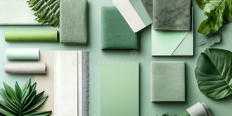 Elegant Green Textiles Arranged To Display Types of Green for 2025 ...