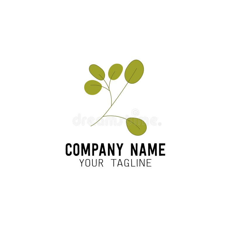 Elegant Green Twig Logotype for Any Project Stock Vector - Illustration ...