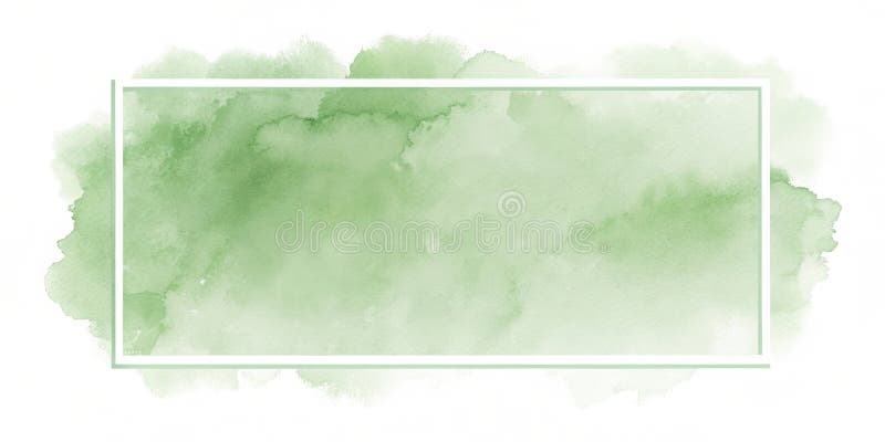 Elegant Green Watercolor Wash Background with Frame for Design Projects ...