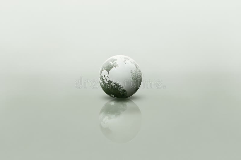 Elegant Green and White Earth Globe Minimalist Design 3d Eco Map Grey ...