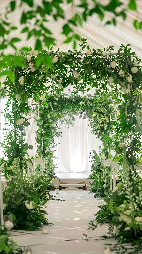 Elegant Greenery Setup Featuring a Structured Pattern Stock ...