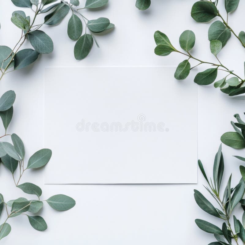 Elegant Greenery Surrounds Empty Space Ideal for Text Placement in ...