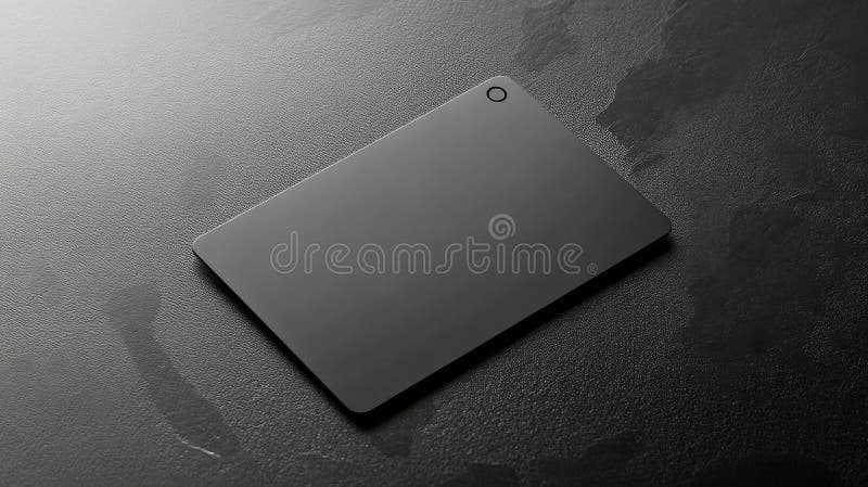 Elegant Grey Card Mockup on a Sleek Black Surface with Subtle Lighting ...
