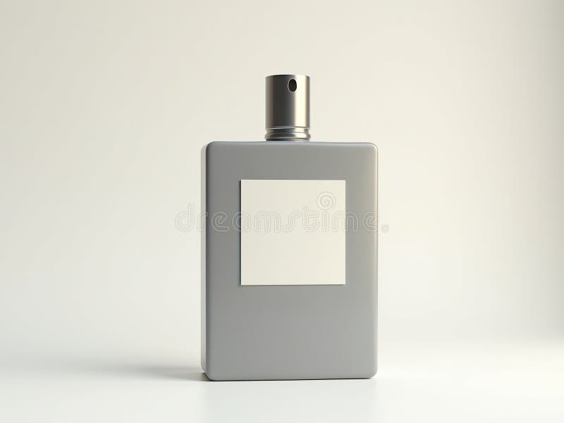 Elegant Grey Cologne Bottle with Blank Label on White Backdrop Stock ...