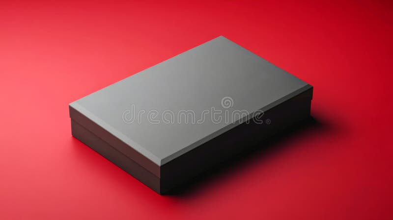 Elegant Grey Rectangular Box Mockup Isolated on Deep Red Gradient ...