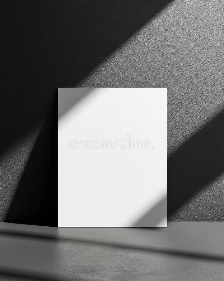 Elegant Grey Rectangular Card Mockup Black Background Soft Lighting ...